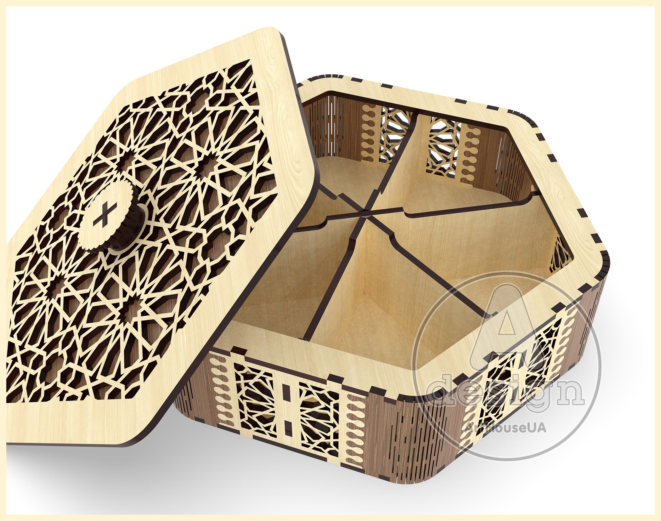 Vector de caja de madera Corte láser de caja de regalo | Etsy