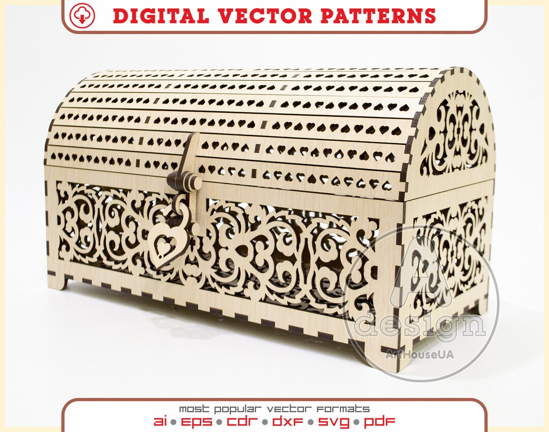 Wooden Box , Gift Box Laser Cut, Box Vector Plan, Plywood Box Laser ...