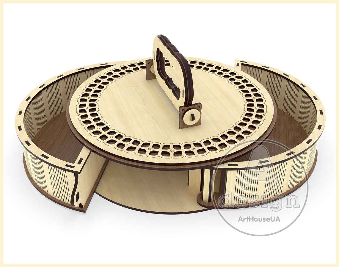 Wooden Circle Box Ready Vector for Glowforge SVG Gift Box - Etsy