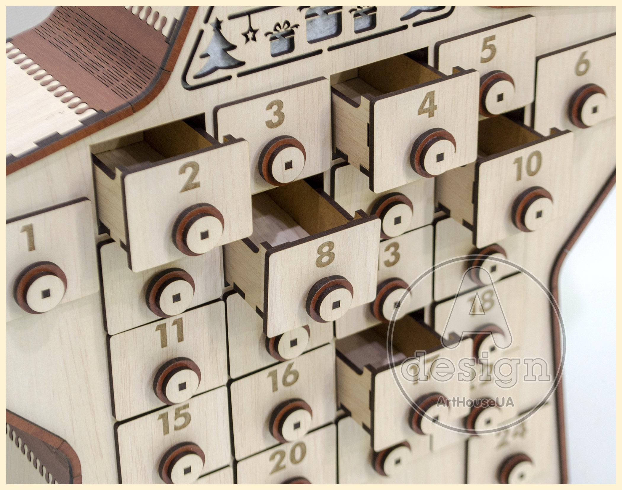 Advent Calendar Laser Cut Vector File Christmas Decorations - Etsy