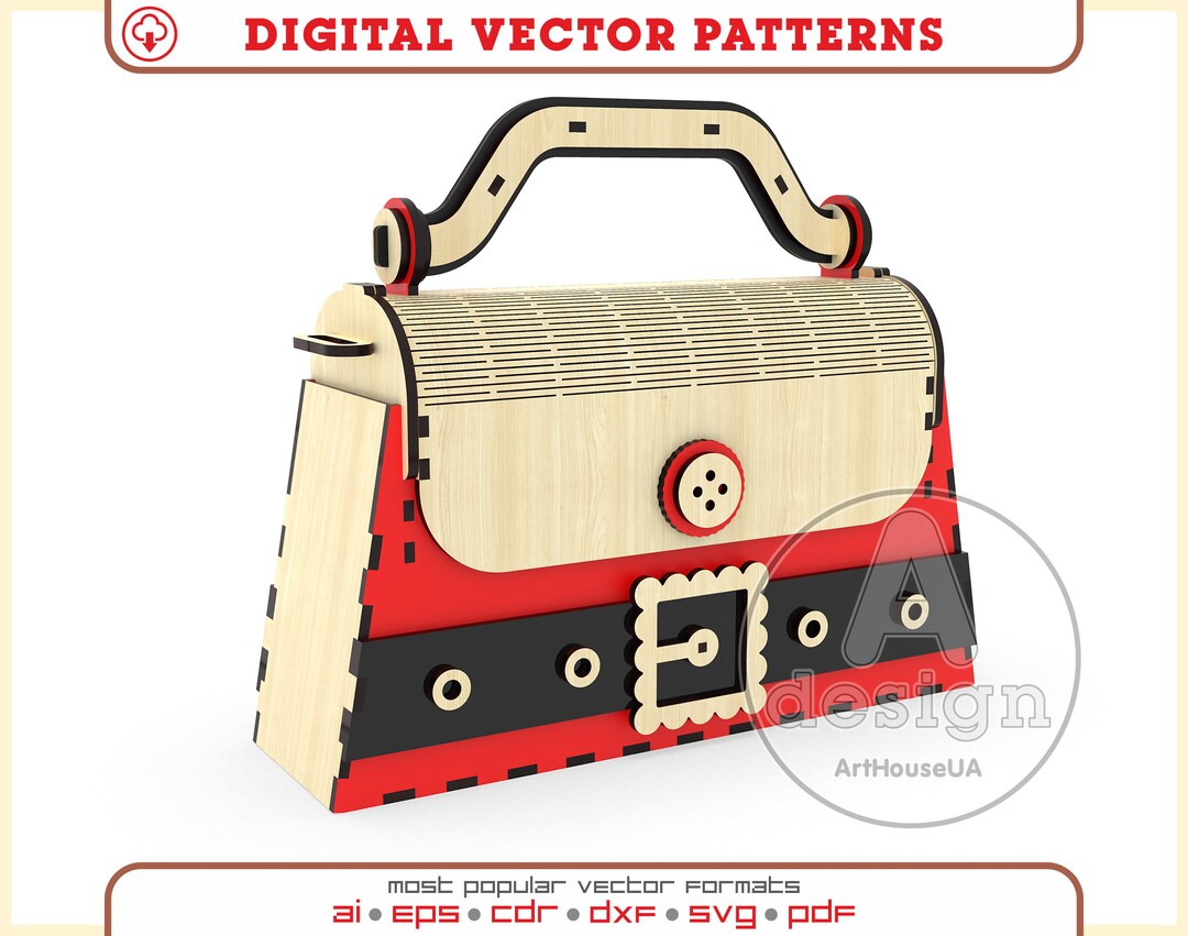 Santa Claus Pants Bag, Christmas Purse Laser Cut SVG Vector File - Etsy