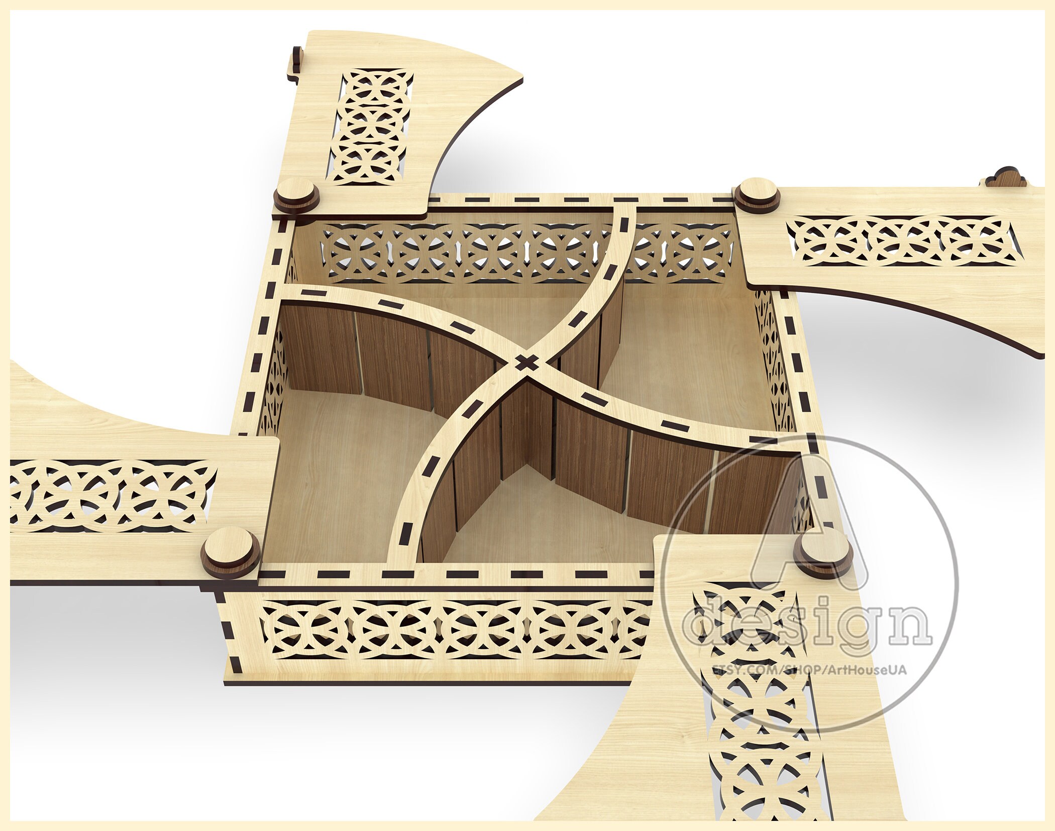 Joyero SVG vector para corte láser Caja única para roscas y | Etsy