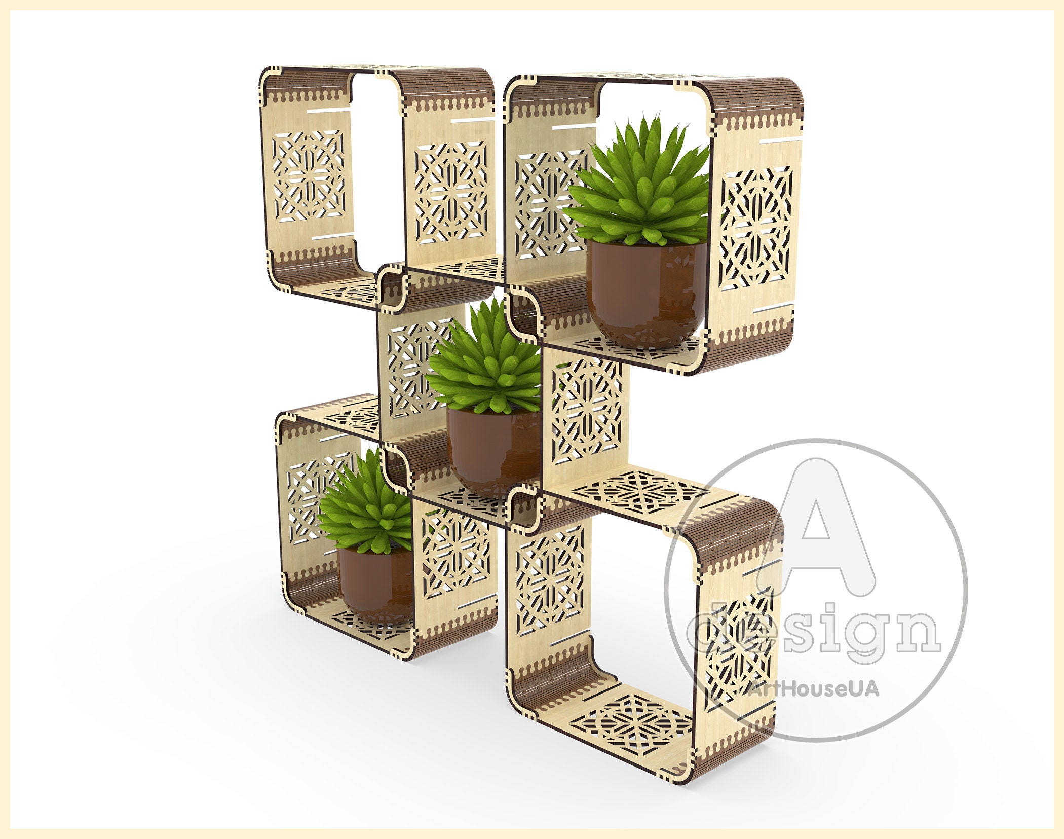 Modular Display Shelf Laser Cut File, Stackable Wall or Desk Storage ...