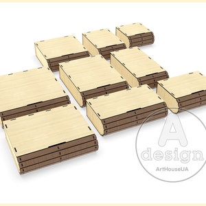 9 Different Sizes Boxes Look Like Book Vector File for Laser Cut ...