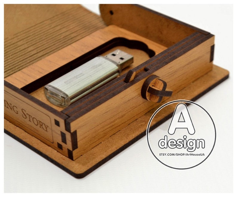 Box for USB vector Wedding story usb case Box laser cut | Etsy