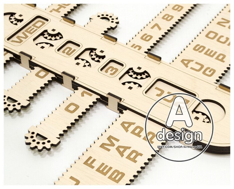 Perpetual Calendar Calendar Laser Cut Vector Plan Perpetual - Etsy
