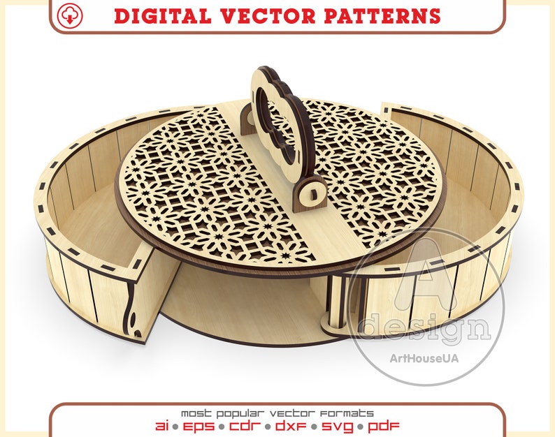 Wooden Circle Box Ready Vector for Glowforge SVG Gift Box - Etsy