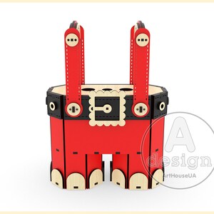 Santa Claus Pants Christmas Purse Bag Laser Cut SVG Vector File - Etsy