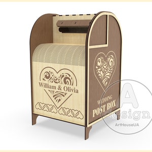 Wedding Card Post Box Vector SVG File Laser Cut and Glowforge User ...