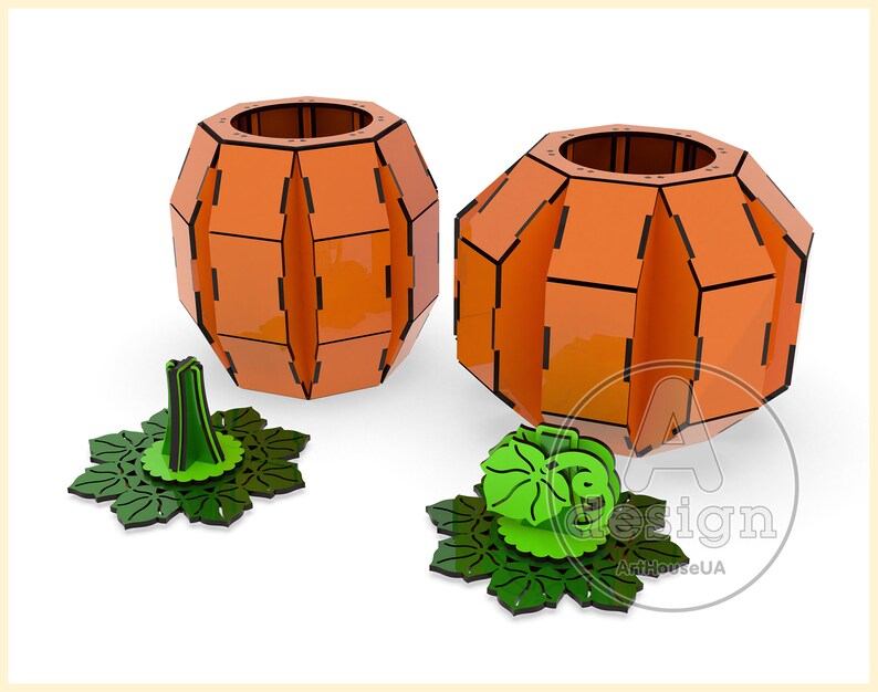 Two Pumpkin Boxes Vector Files for Laser Cut Machines and SVG - Etsy