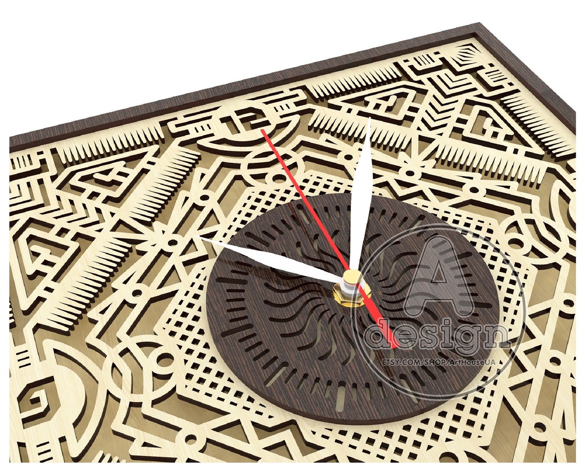 Wall Clock Pattern Clock Vector Clock Laser Cut Laser Cut - Etsy
