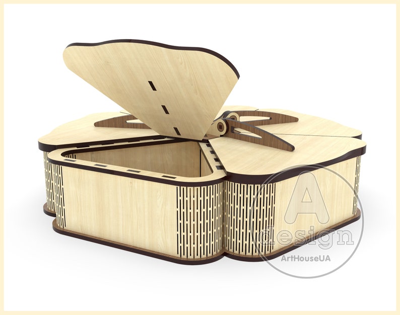 Jewelry Box SVG Vector for Laser Cut, Unique Box for Threads and ...