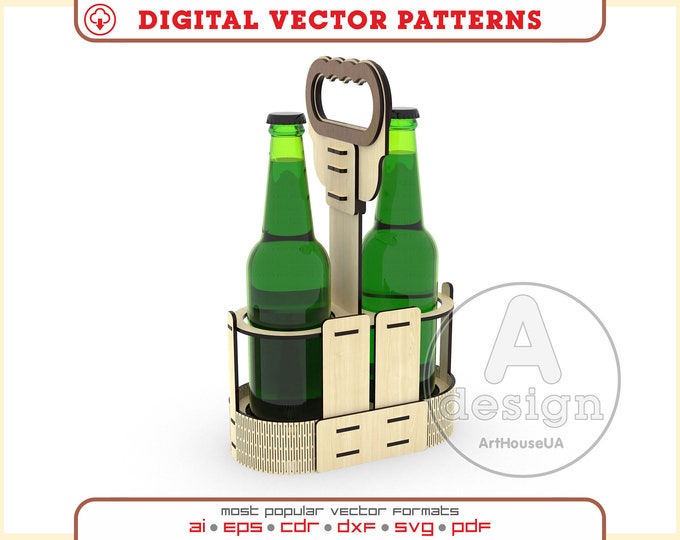 Self-assembling 6 Bottle Beer Holder SVG, Files to Glowforge Owner ...