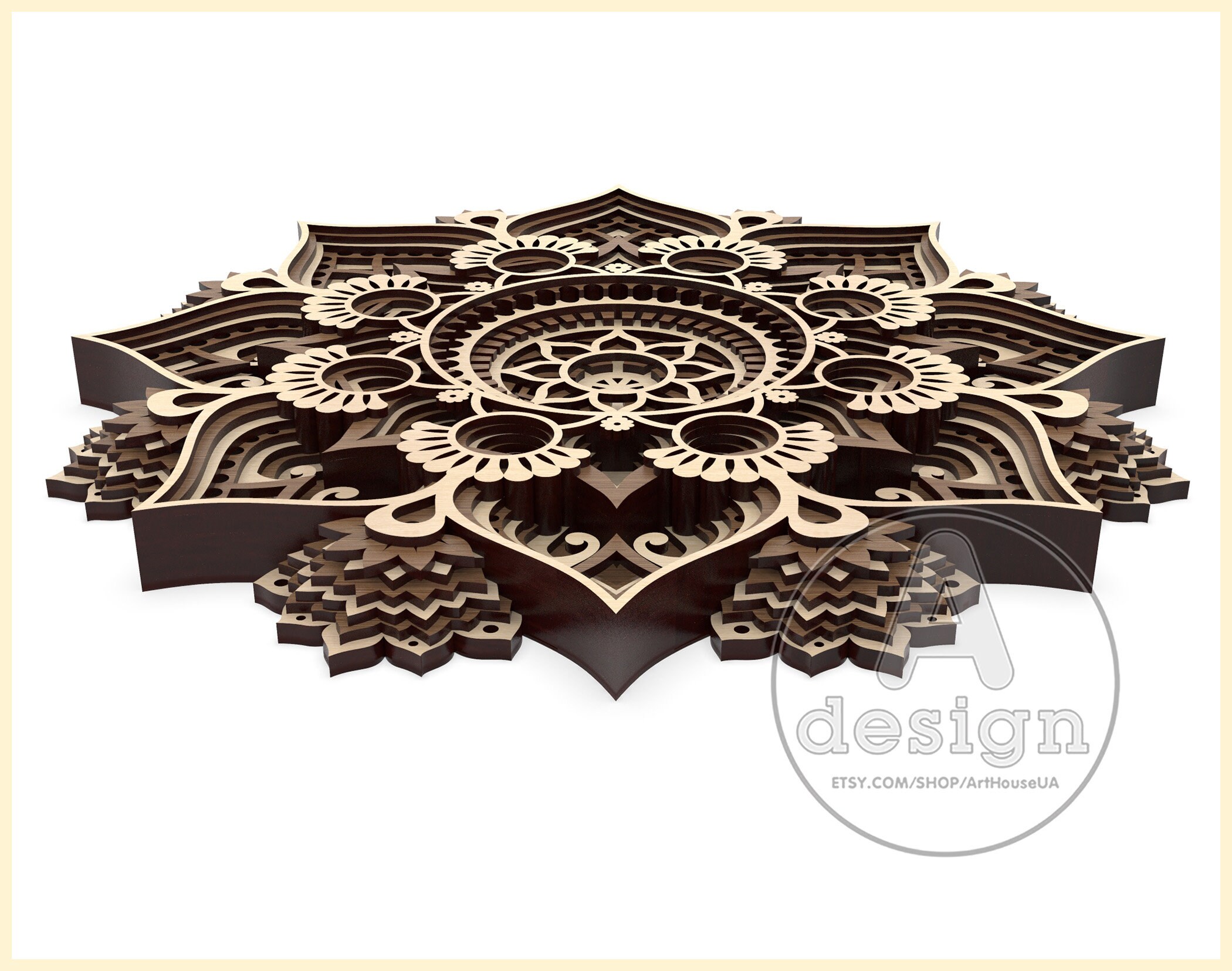 Mandala Laser Cut Vector File DXF Mandala Scroll Saw File - Etsy Canada
