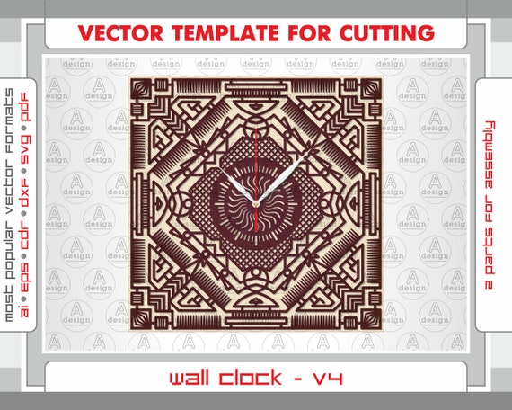 Wall Clock pattern clock SVG Clock DXF clock vector Clock | Etsy