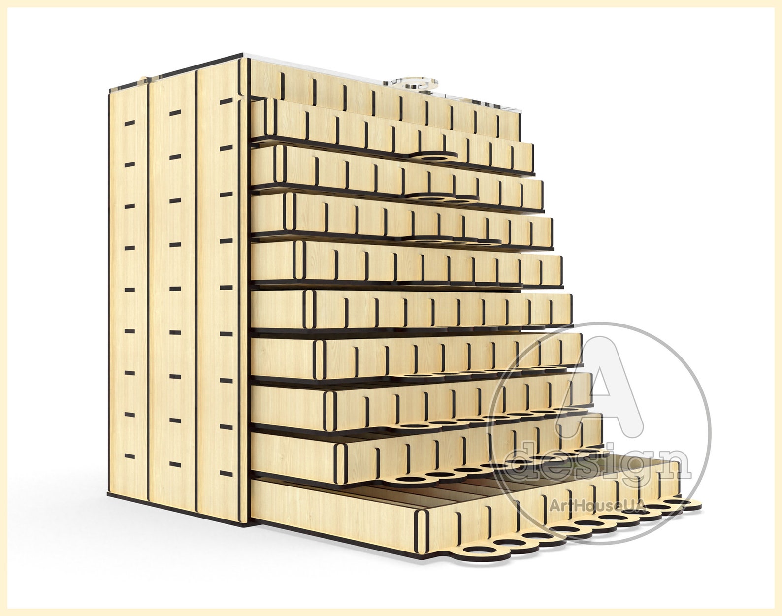 100 Pens Fountain Pen Collection Storage Case Laser Cut Vector File and ...