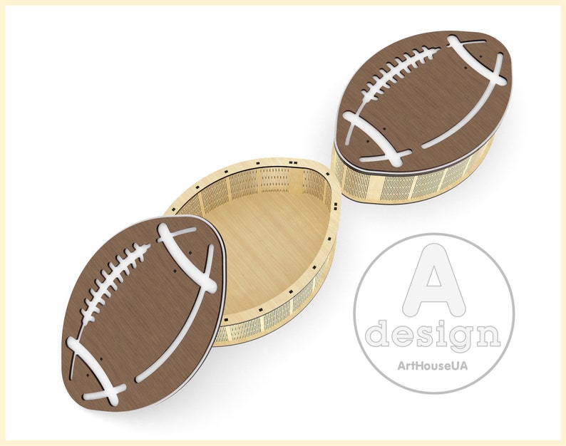 Football Ball Gift Box Laser Cut Vector File American - Etsy