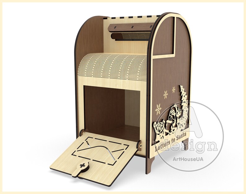 Letters To Santa Mailbox Svg File Laser Cutter Machines And Etsy