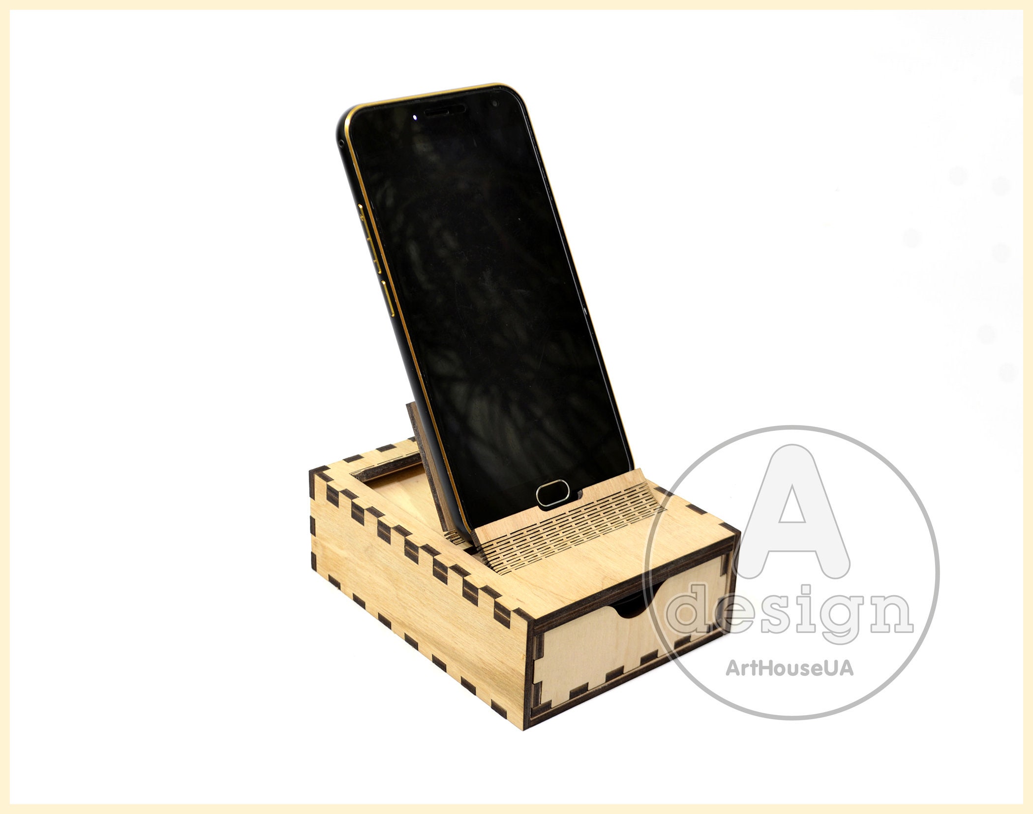 Phone Stand SVG Laser Cut File Wooden Cell Phone Holder Docking Station ...