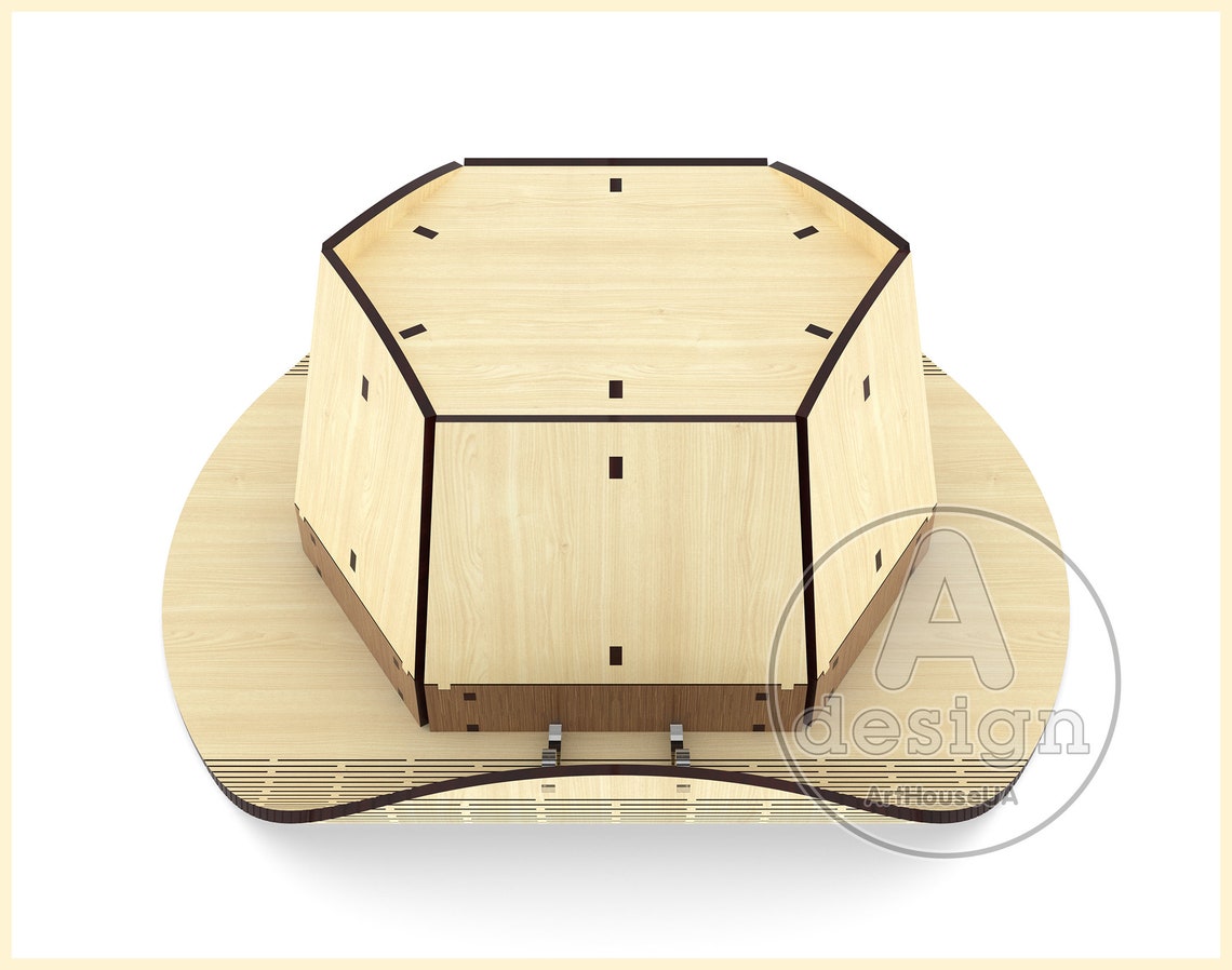 Cowboy Hat Like Box Vector File Laser Cut Machines and - Etsy