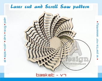 Bowl Laser Cut Vector File DXF Basket Vector Dish for Fruit | Etsy