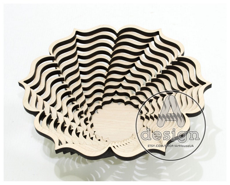 Bowl Laser Cut Vector File DXF Basket Vector Dish for Fruit - Etsy