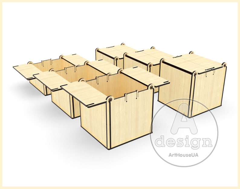 75 Different Sizes of Boxes With Two Flip up Lids Vector Files for ...