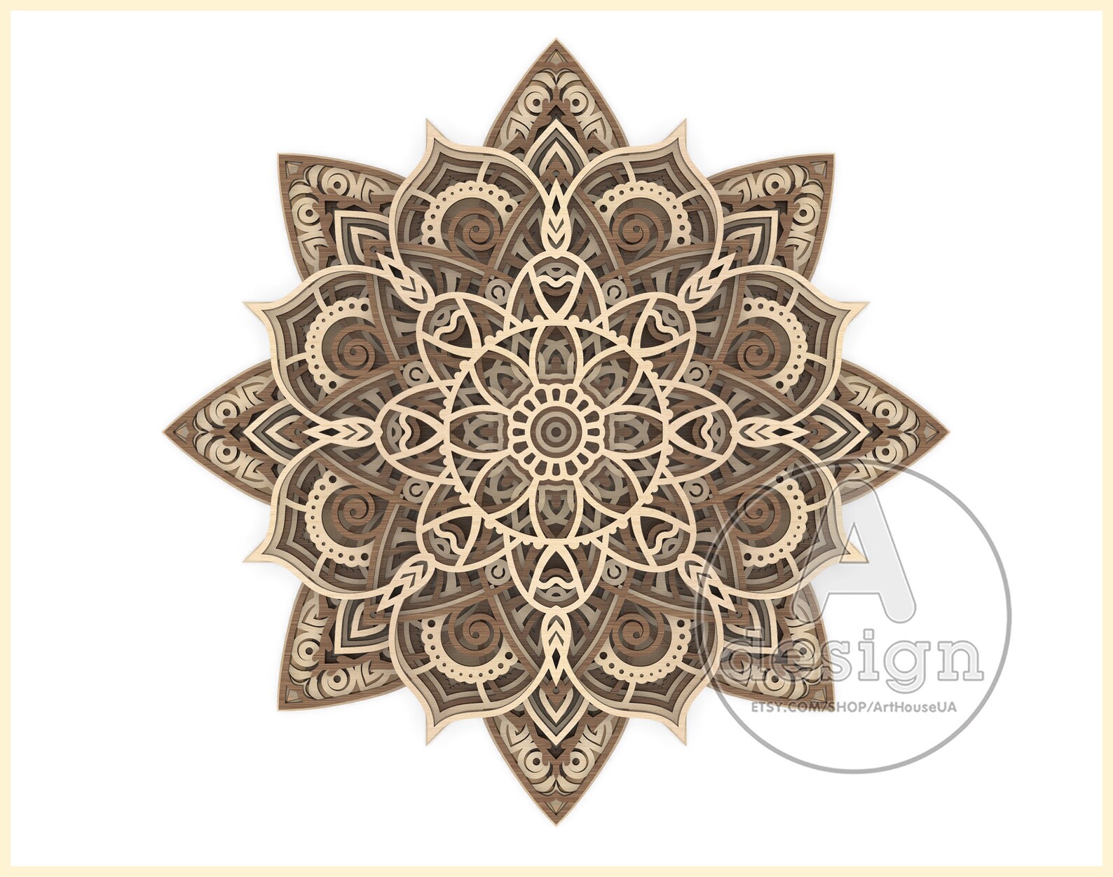 Mandala Laser Cut Vector File DXF, Mandala Scroll Saw File PDF ...