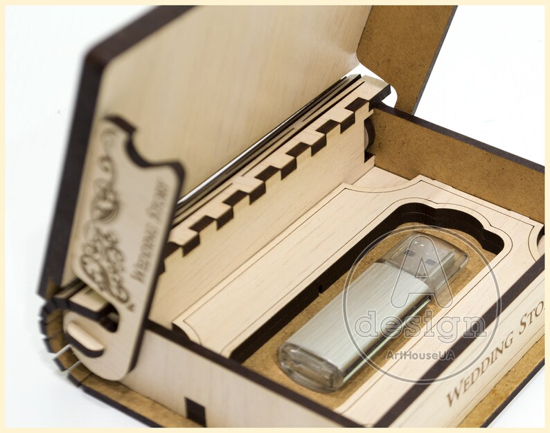 Box for USB Vector Wedding Story Usb Case Box Laser Cut - Etsy