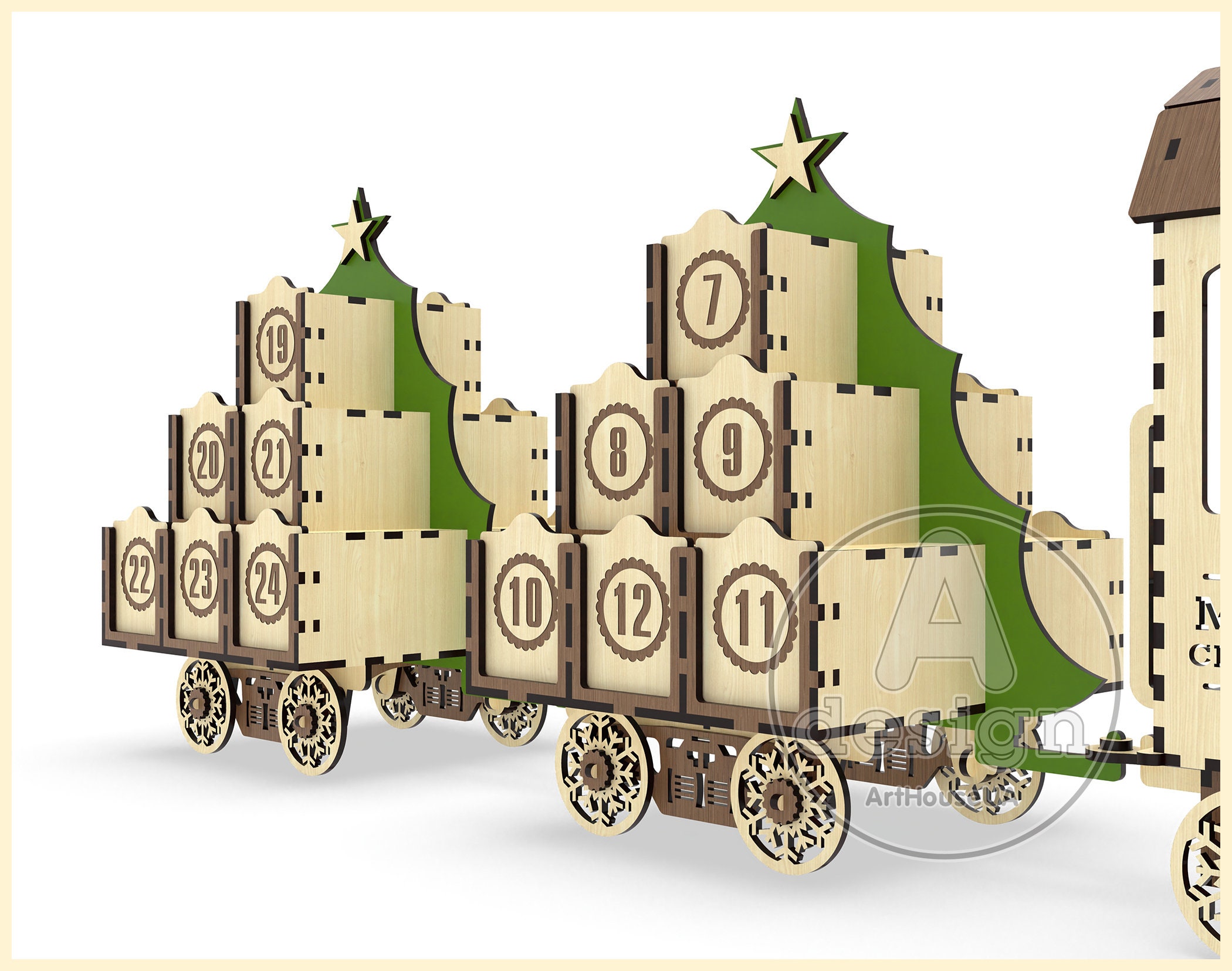 Advent Calendar Laser Cut Vector File, Christmas Advent Calendar ...