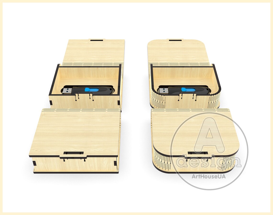 Box for USB Flash Drive Laser Cut Vector File and Glowforge SVG ...