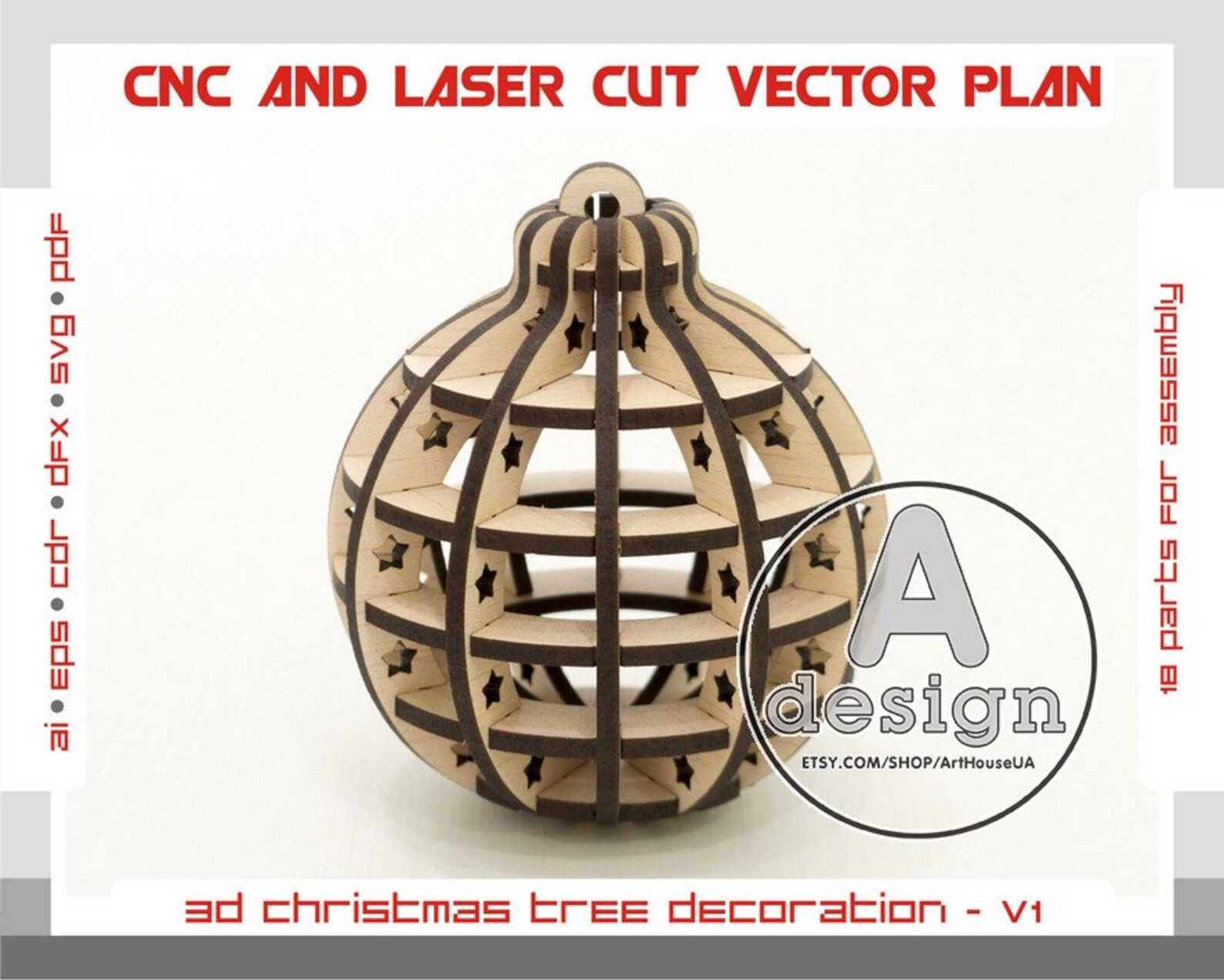 Christmas 3D Ornament Christmas Tree Decoration Christmas - Etsy