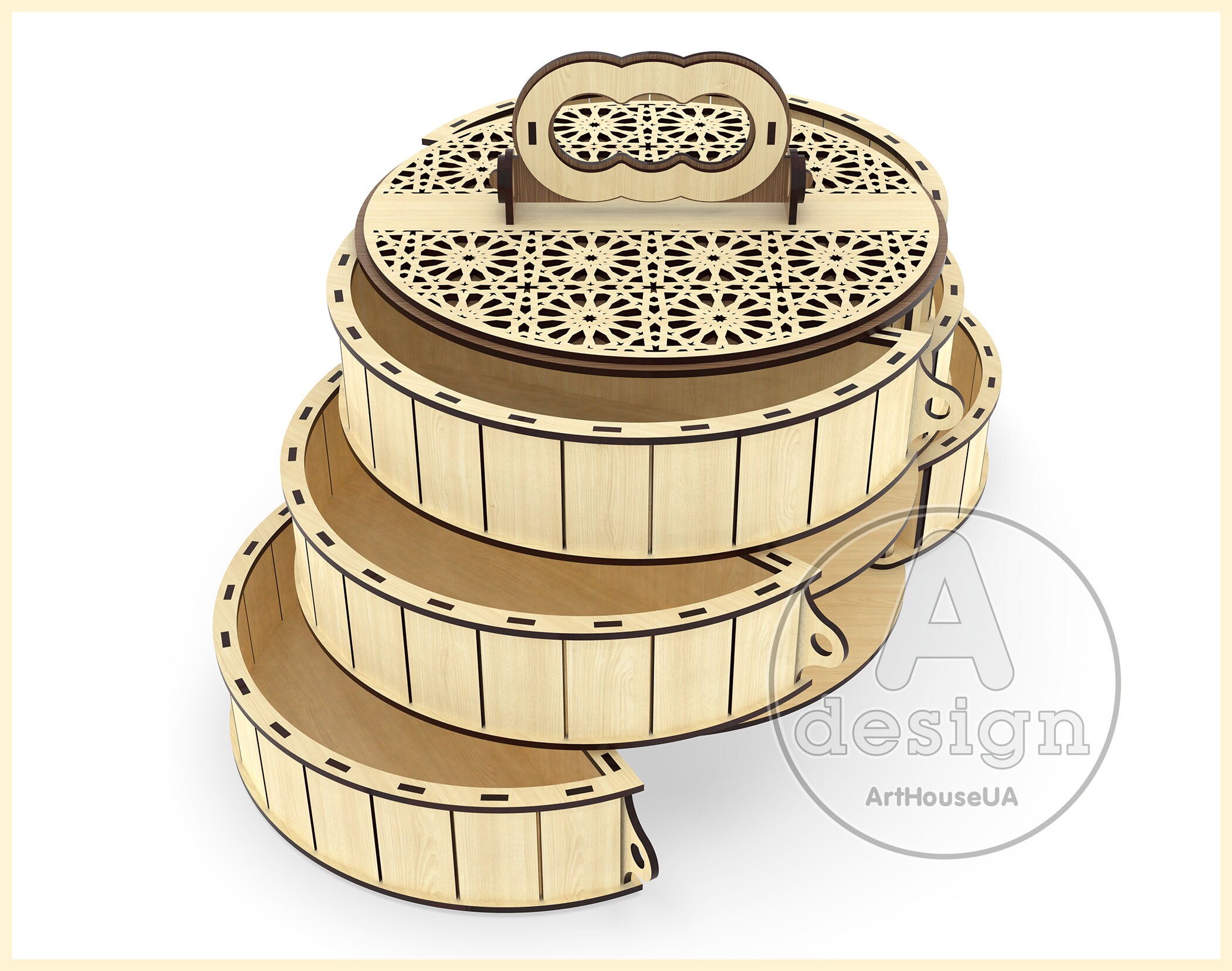 Wooden Circle Box Ready Vector for Glowforge SVG, Gift Box Laser File ...