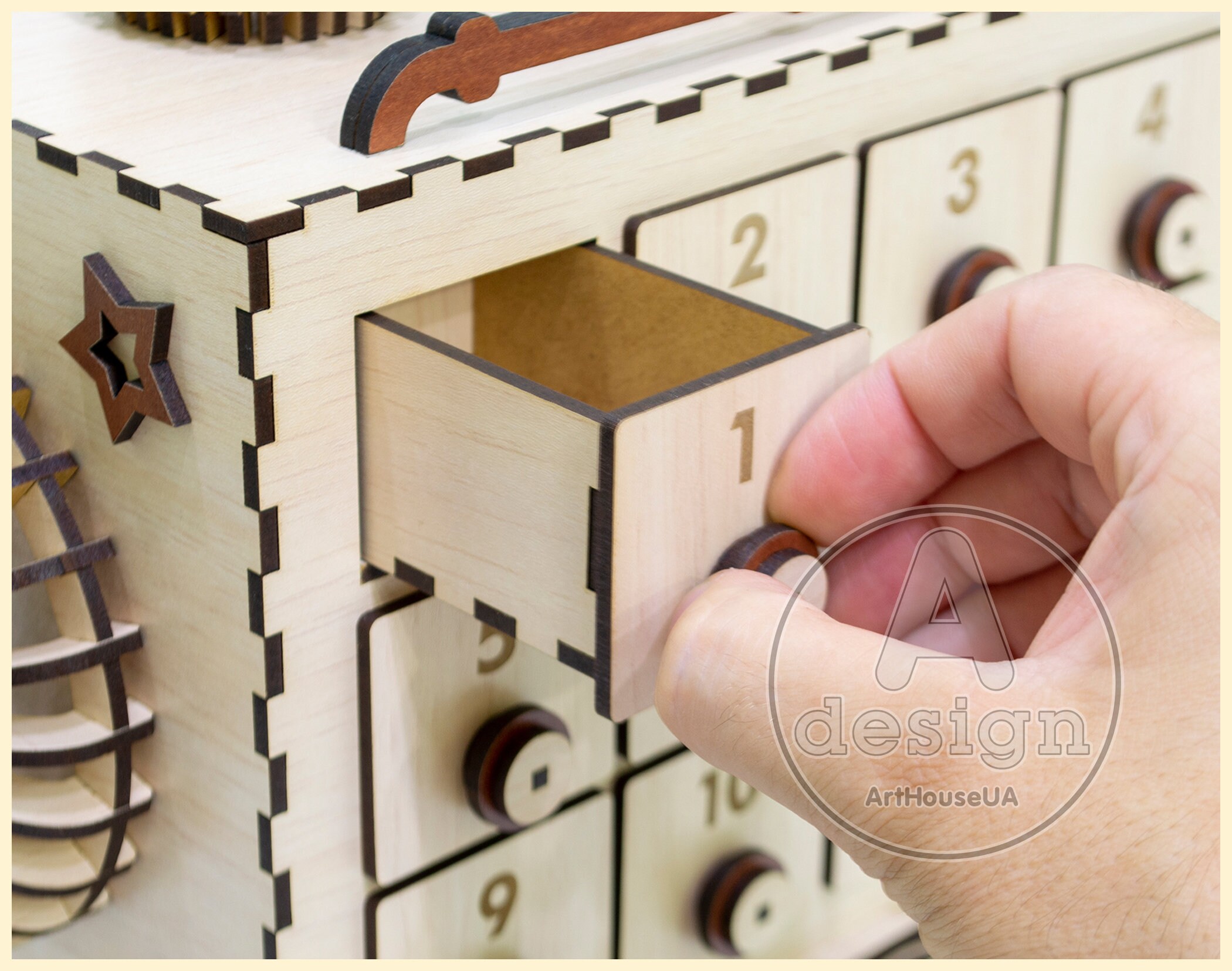 Advent Calendar Laser Cut Vector File, Christmas Advent Calendar ...