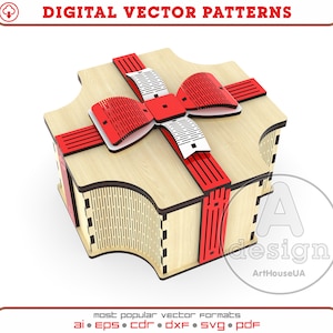 Gift Box Vector SVG File for Laser Cut Machines and Glowforge - Etsy