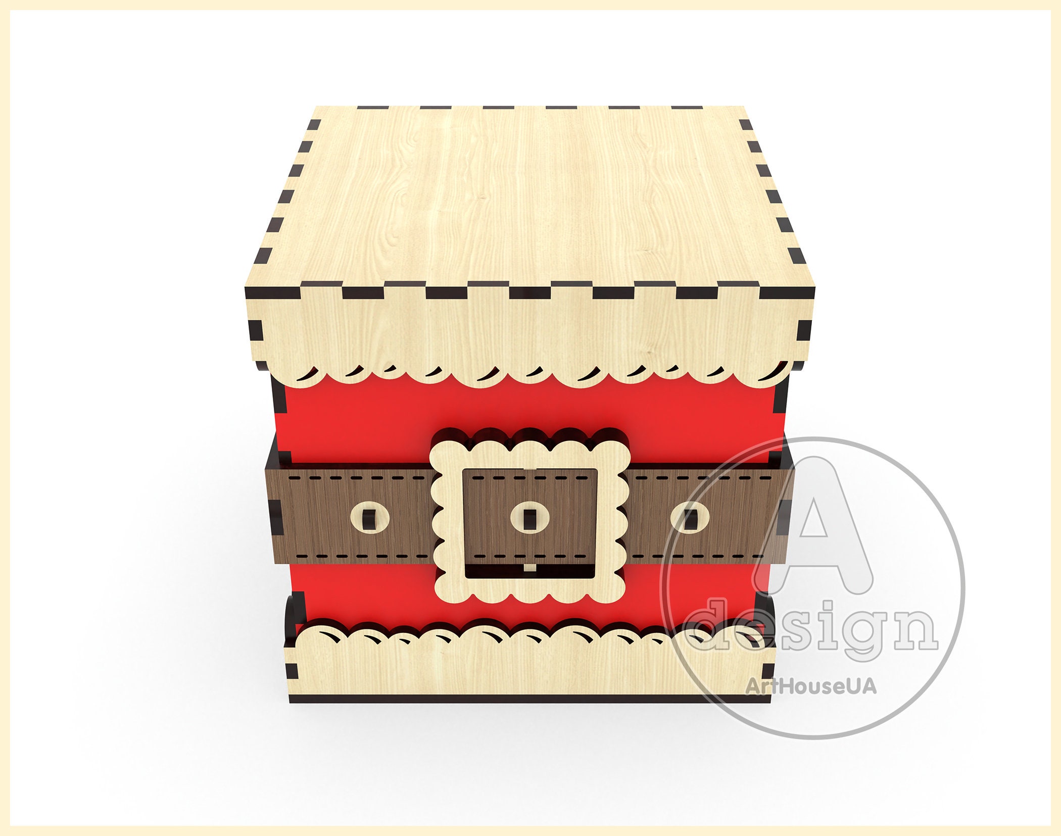 Christmas Santa Gift Box Vector File Laser Cutter and Ready SVG ...