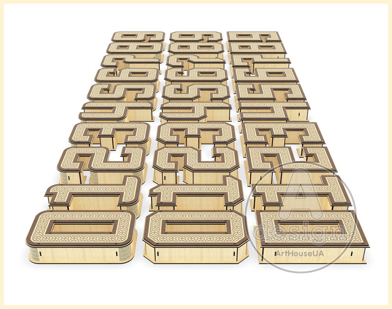 3D Numbers Box Laser Cut Vector Bundle SVG for Candy Treats Chocolate ...