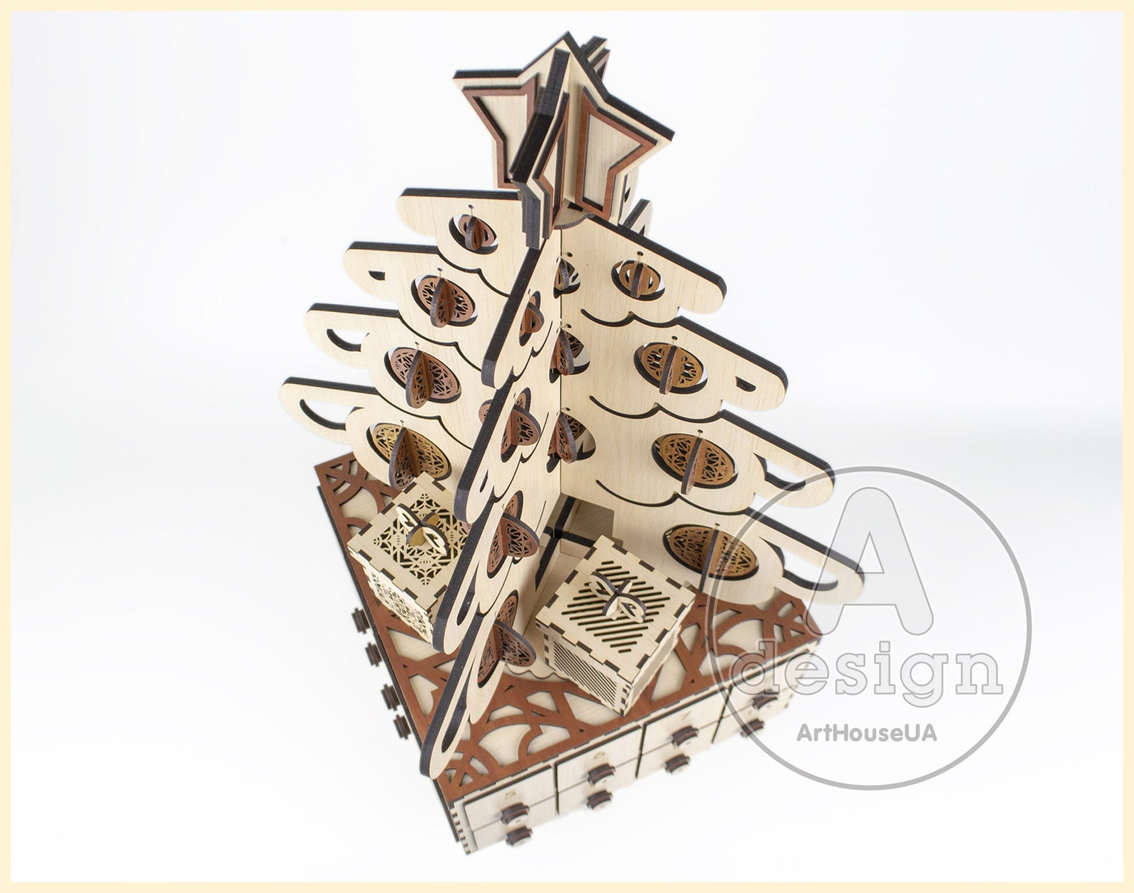 Advent Calendar Laser Cut Vector File Christmas Decorations - Etsy