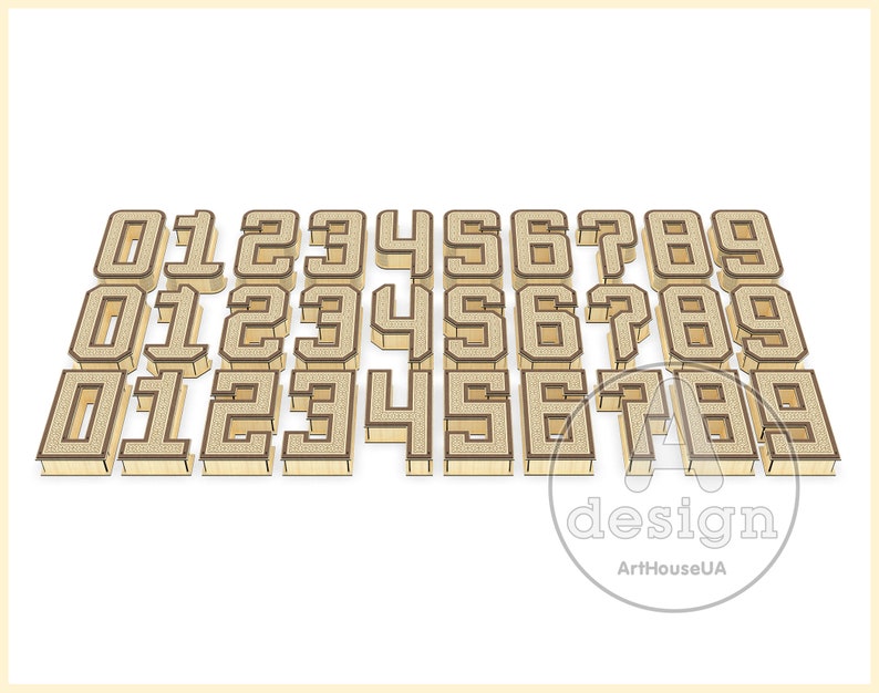 3D Numbers Box Laser Cut Vector Bundle SVG for Candy Treats Chocolate ...