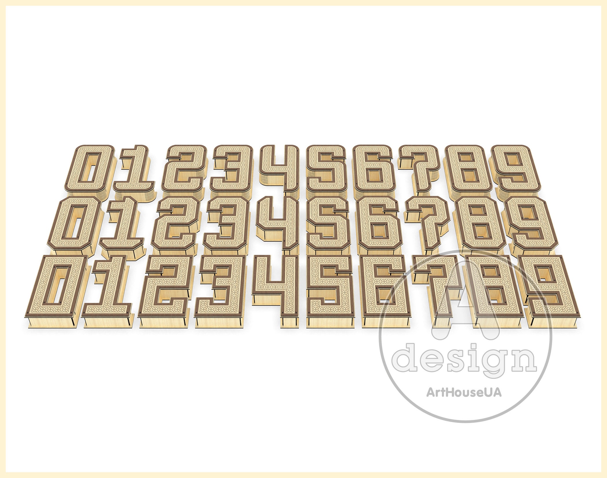3D Numbers Box Laser Cut Vector Bundle SVG for Candy Treats Chocolate ...