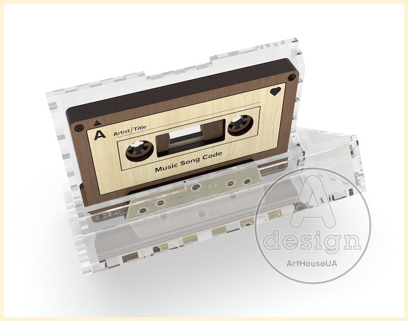 Retro Cassette for Favorite Song Code With Box Laser File, Music Board ...