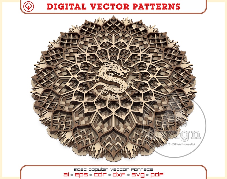 Mandala Laser Cut Vector File DXF Mandala Scroll Saw File | Etsy