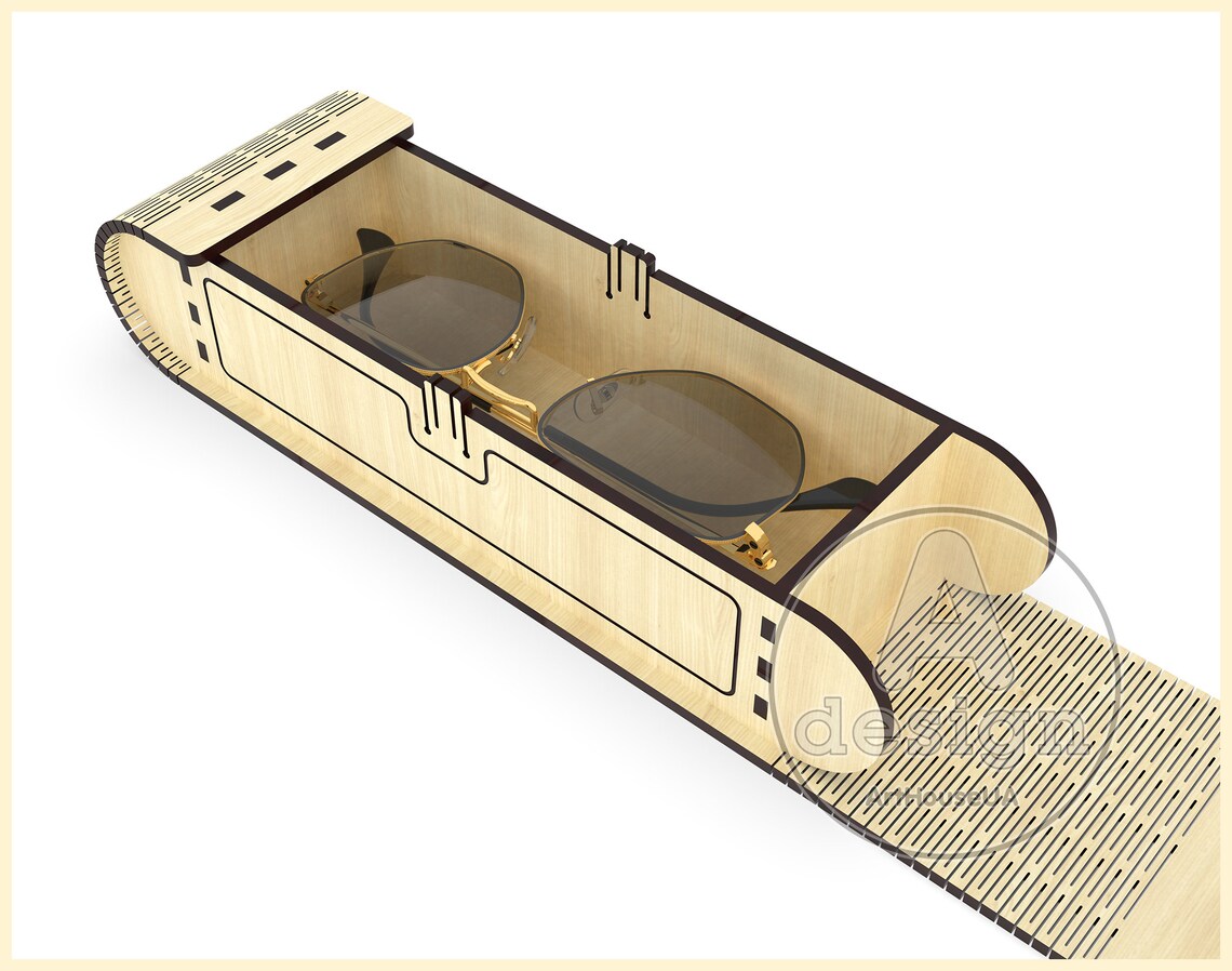 Glasses Case Vector File, Wooden Case for Sun Glasses, Eyeglass Wood ...
