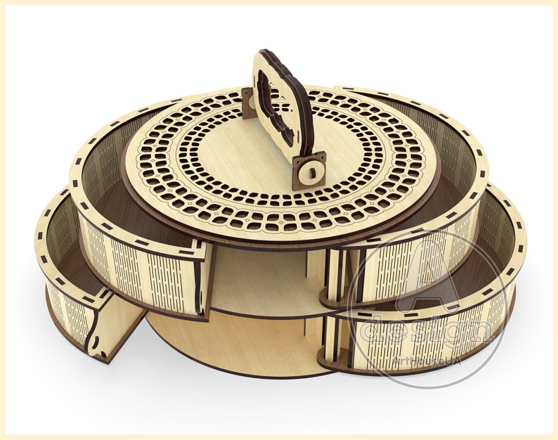 Wooden Circle Box Ready Vector for Glowforge SVG, Gift Box Laser File ...