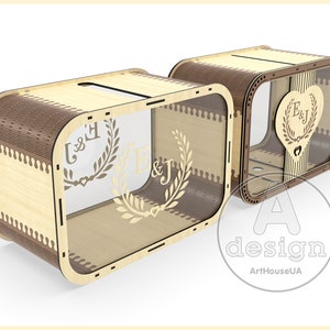 Two Versions Wedding Card Box Vector SVG File for Laser Cut and ...