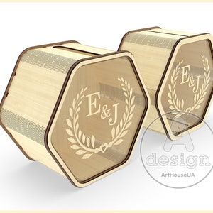 Two Versions Wedding Card Box Vector SVG File for Laser Cut and ...