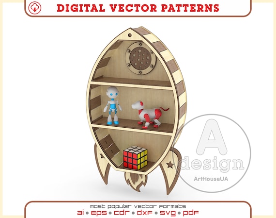 Rocket Shelf Vector Phone Stand Tablet Stand Book Shelf | Etsy