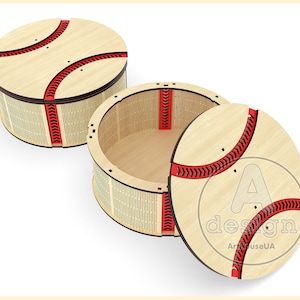 Baseball Candy Box Laser Cut Vector File, Gift Box Like Baseball Ball ...