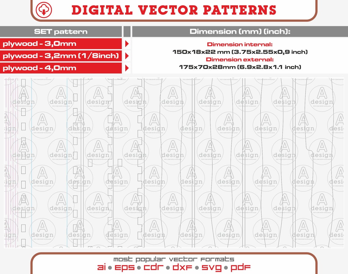 Wooden pen case Pen box Pen case Luxury pen case Vector | Etsy