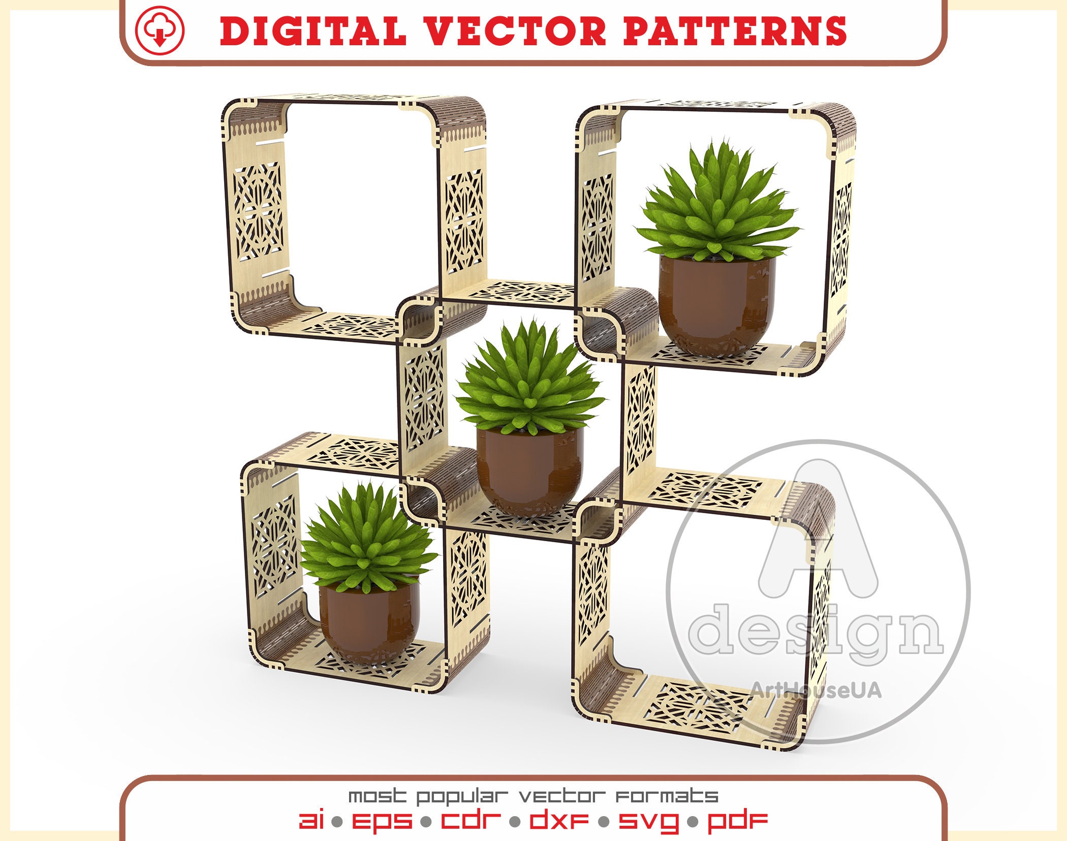 Modular Display Shelf Laser Cut File, Stackable Wall or Desk Storage ...